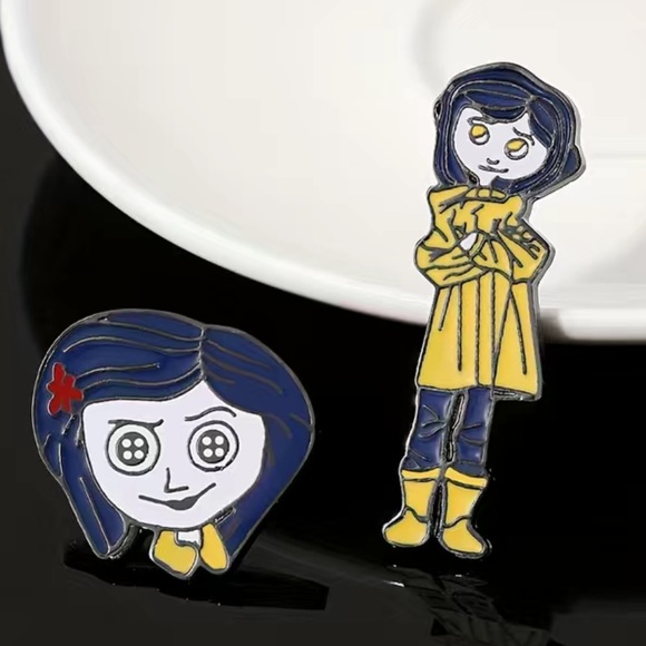 Jewelry | Coraline Pin For Clothing 2 Pieces Button Eyes Brooch | Poshmark
